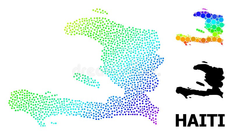 Vector Rainbow Colored Pixel Map of Haiti Stock Vector - Illustration ...