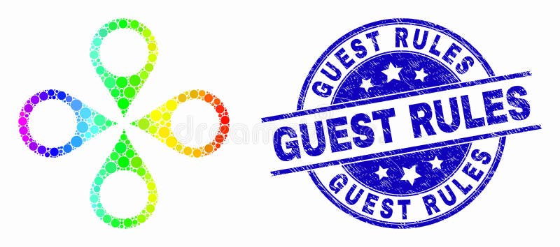 Vector Rainbow Colored Pixelated Map Markers Icon and Distress Guest ...