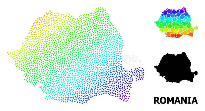 Vector Rainbow Colored Pixelated Map of Romania Stock Vector ...
