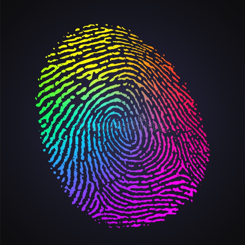 Vector Rainbow Multicolor Fingerprint Stock Vector - Illustration of ...