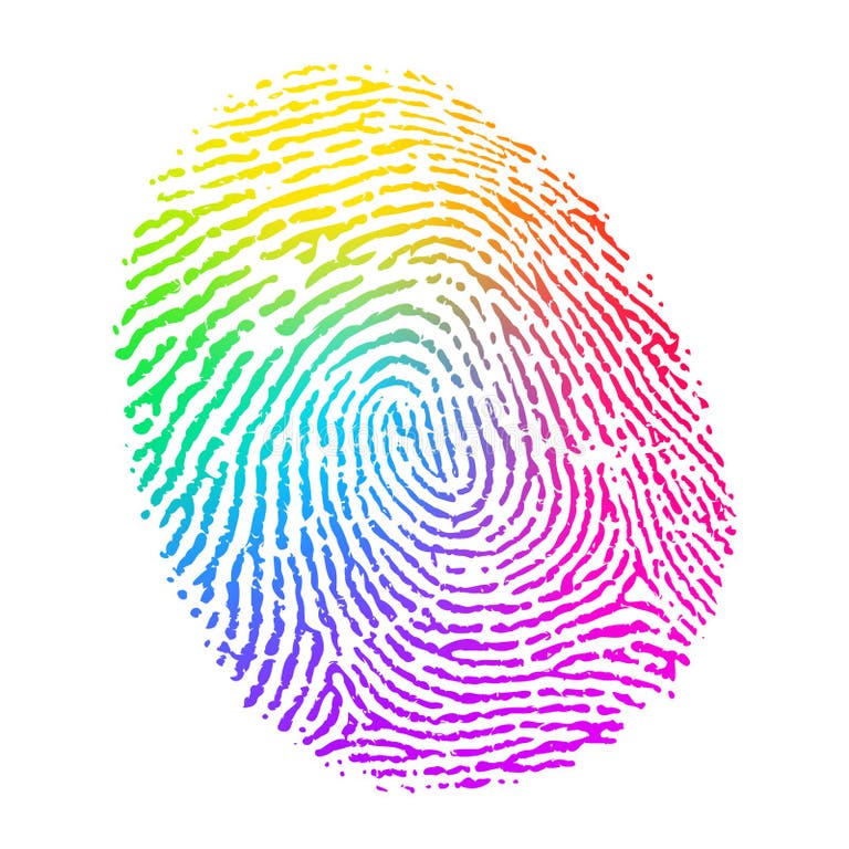 Vector Rainbow Multicolor Fingerprint Stock Vector - Illustration of ...