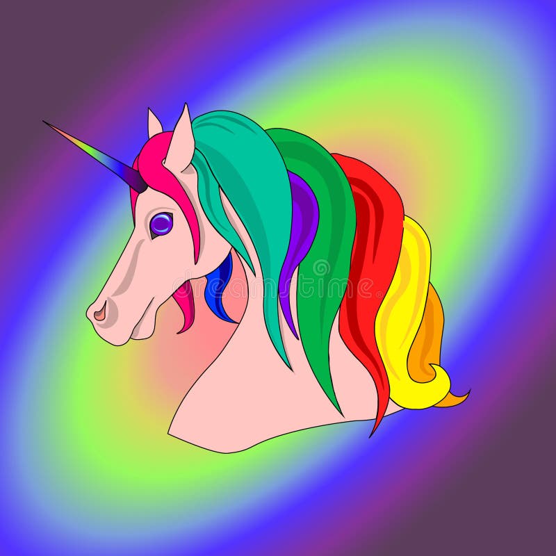 Vector Rainbow Unicorn stock illustration. Illustration of isolated ...