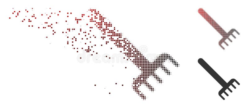 Damaged Pixel Halftone Rake Icon Stock Vector - Illustration of ...