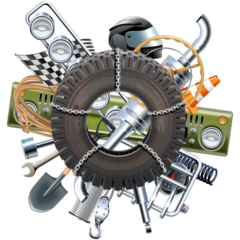 Vector Rally Concept stock vector. Illustration of muffler - 70488892