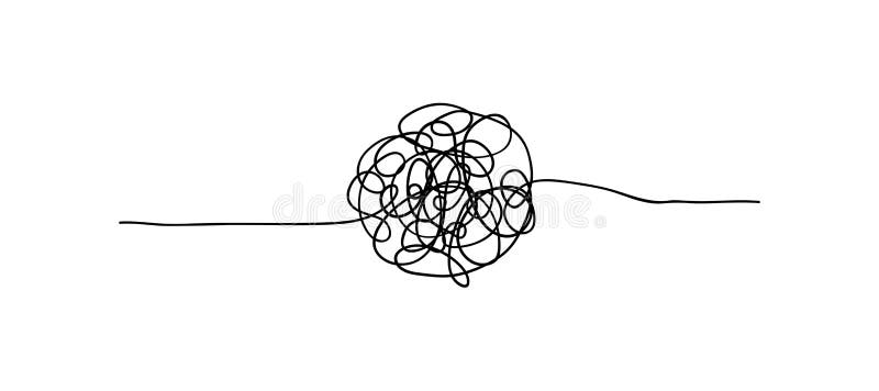 Vector Random Chaotic Lines Isolated on White Background. Stock Vector ...