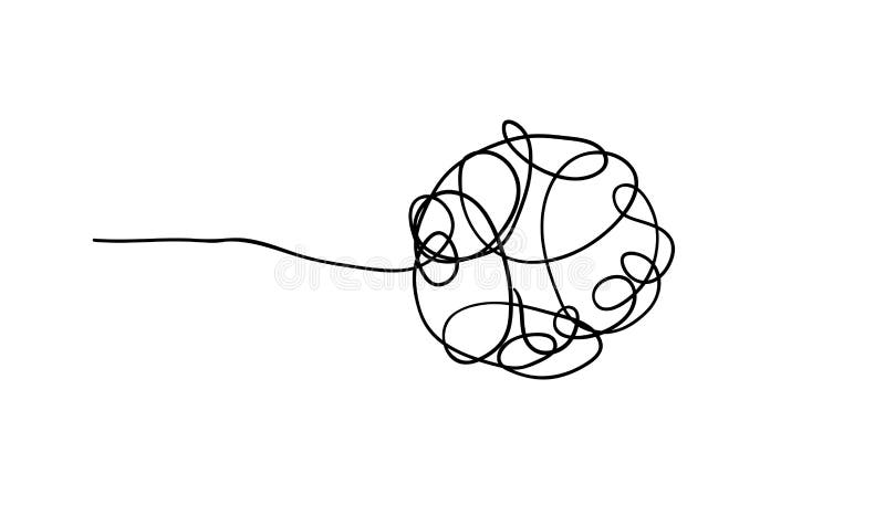 Vector Random Chaotic Lines Isolated on White Background. Stock Vector ...