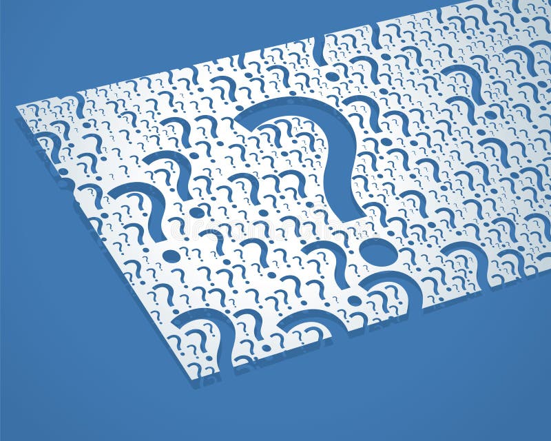 Vector Random Question Marks on White Paper Card Stock Vector ...