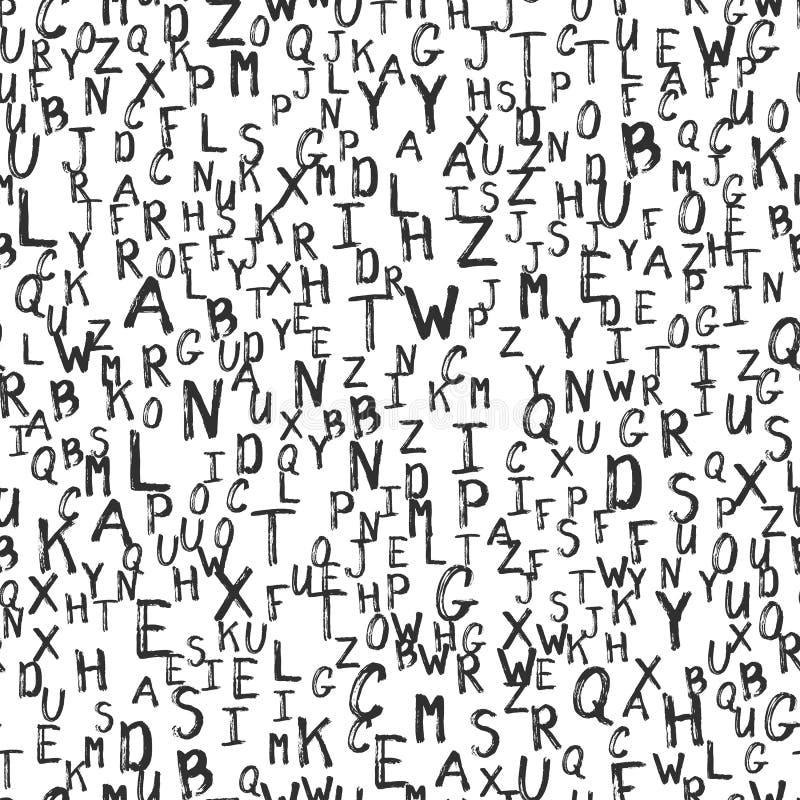 Vector Random Seamless Pattern Grunge Letters. Stock Vector ...