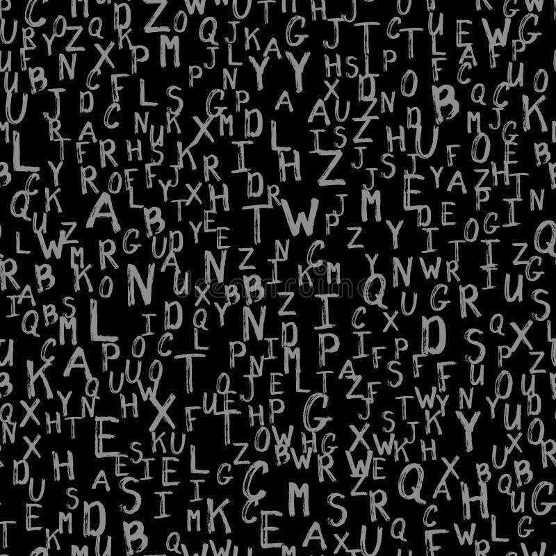 Vector Random Seamless Pattern Grunge Letters. Stock Illustration ...