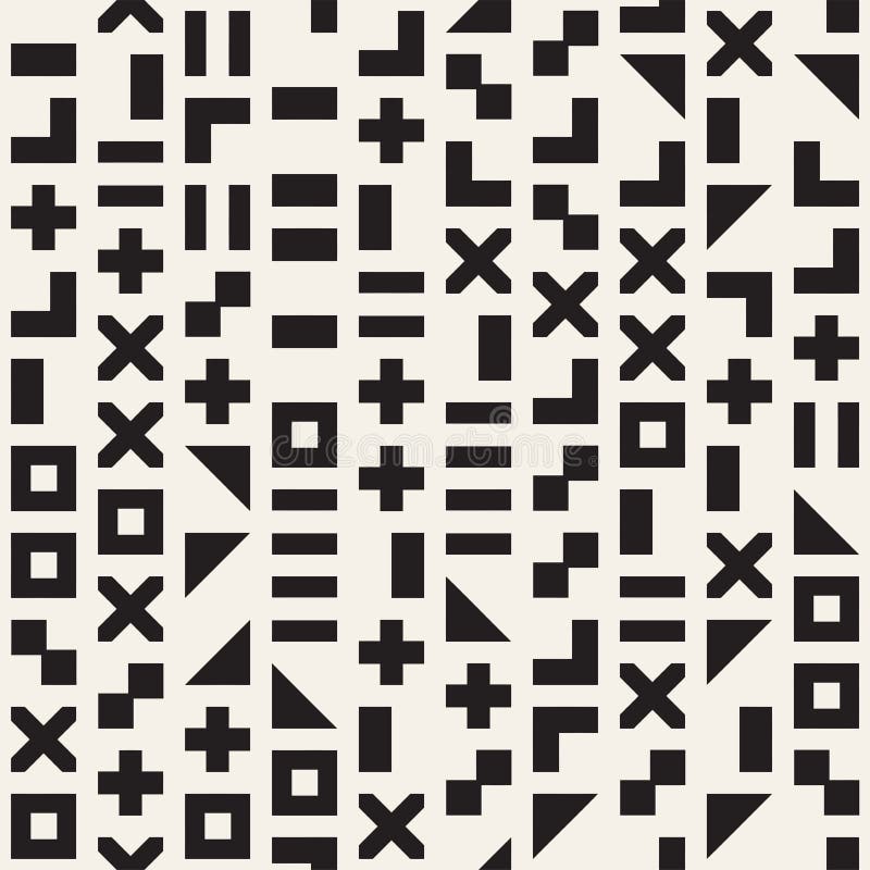 Vector Random Shapes Seamless Pattern. Modern Stylish Irregular Texture ...