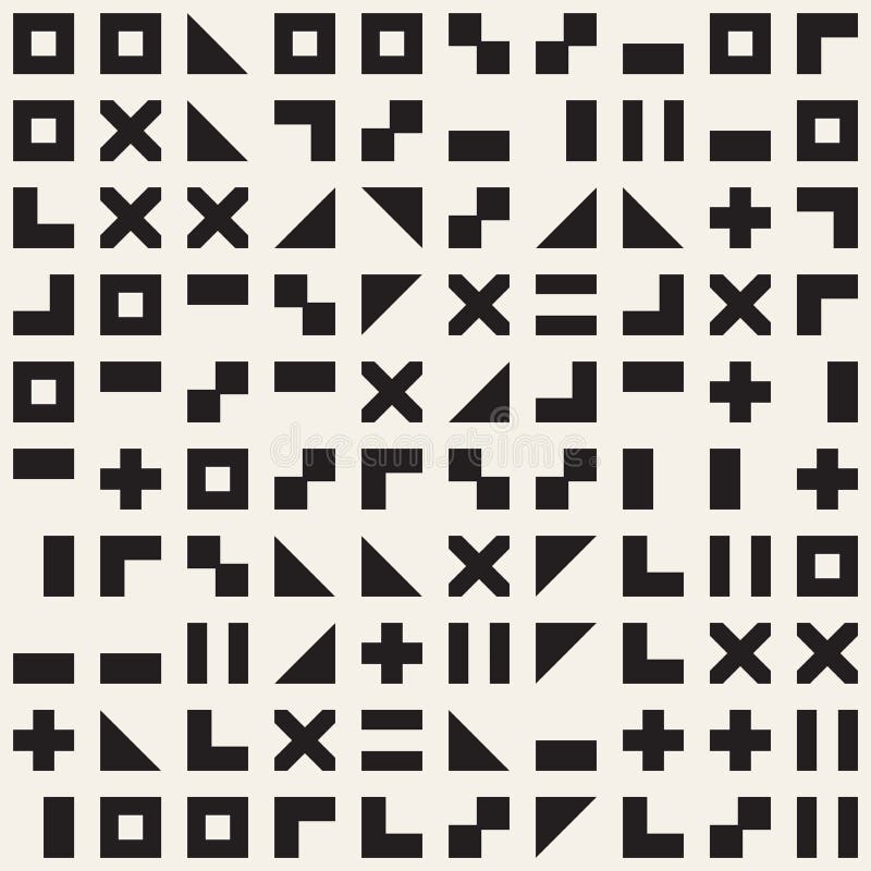 Vector Random Shapes Seamless Pattern. Modern Stylish Irregular Texture ...