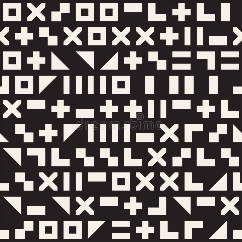 Vector Random Shapes Seamless Pattern Modern Stylish Irregular Texture