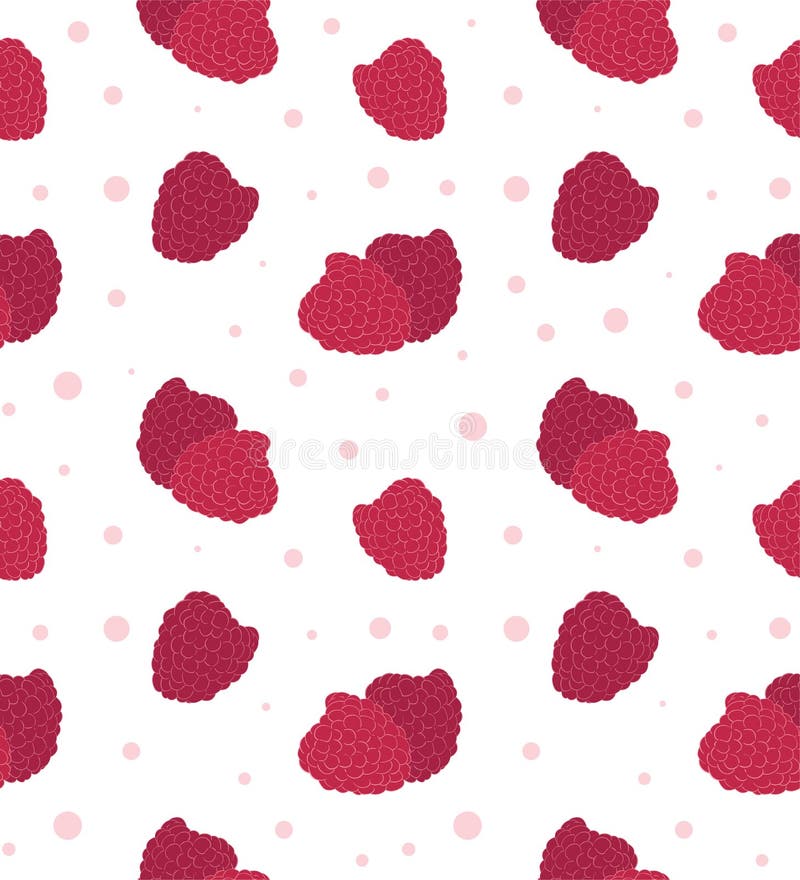 Vector Raspberry Seamless Pattern. Color Background Berries Stock ...