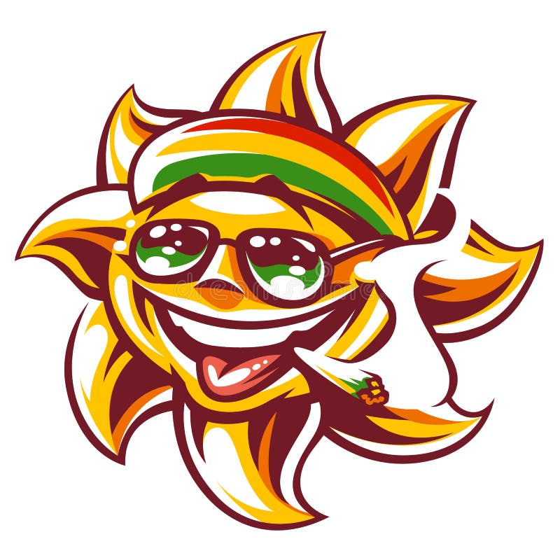 Vector Rasta Sol Con Spliff Ilustración del Vector - Ilustración de ...