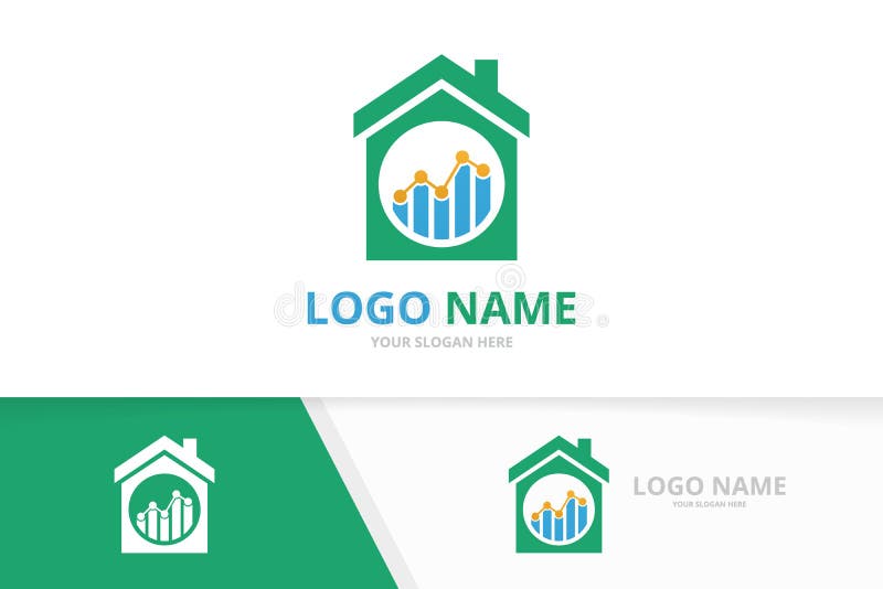 Vector Real Estate and Graph Logo Combination. House and Chart Logotype ...