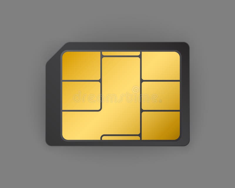 Vector Real Sim Card with Gold Chip Stock Vector - Illustration of ...