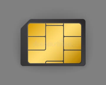 Vector Real Sim Card with Gold Chip Stock Vector - Illustration of ...