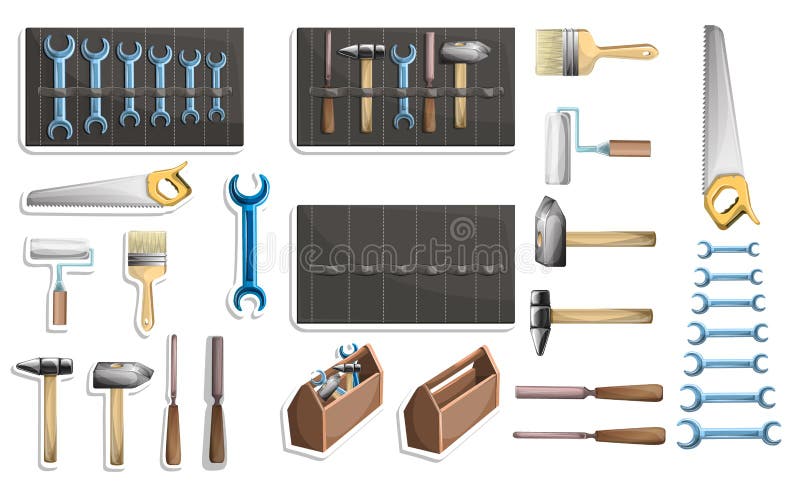 Realism of Stylized Tools for Repair and Construction Stock Vector ...