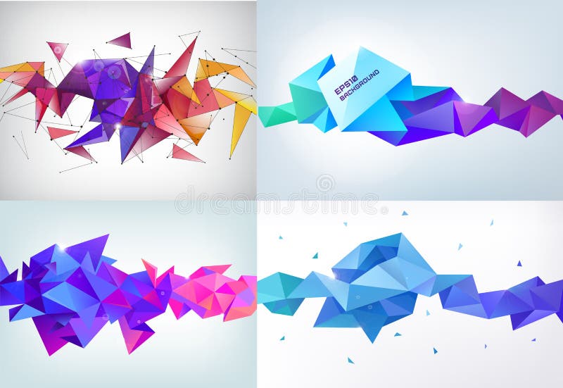 Vector Realistic Abstract 3d Shape. Faceted Horizontal Background ...