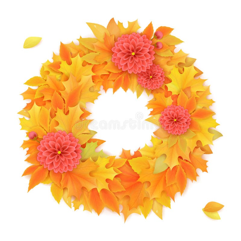 Realistic Autumn Leaves. Fall Orange Wood Foliage of Chestnut and Maple ...