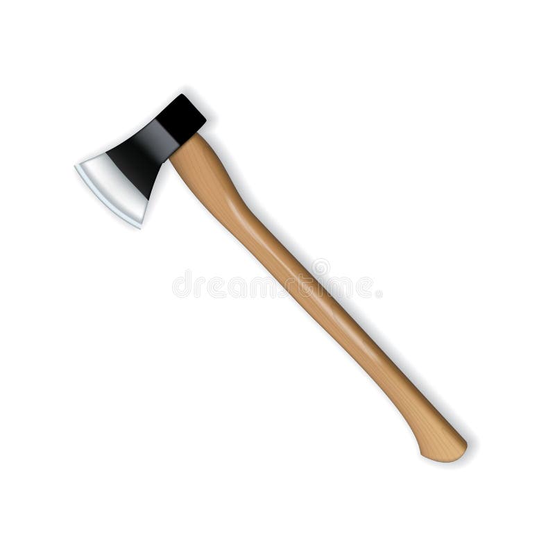 Vector Realistic Axe Isolated on White Background. Stock Vector ...