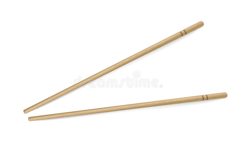 Vector Realistic Bamboo Sticks. Two Chopsticks. Design of the Food ...