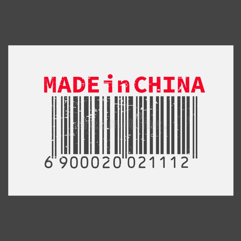Made in china barcode stock illustration. Illustration of package ...