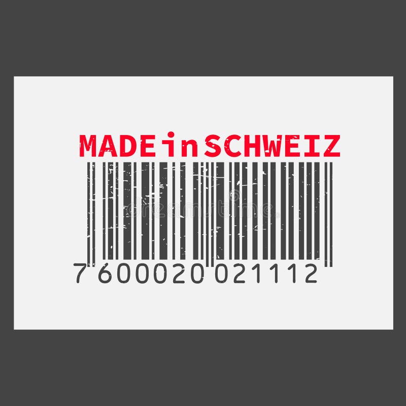 Vector Realistic Barcode Made in Schweiz on Dark Background. Stock ...