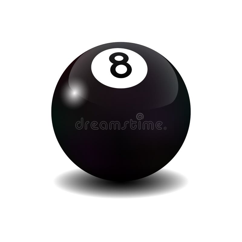 Vector Realistic Billiard Eight Ball. Stock Vector - Illustration of ...