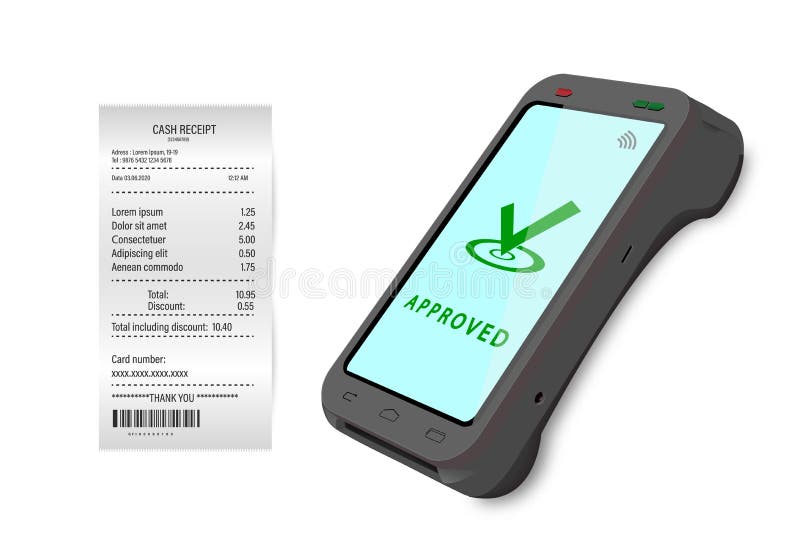 Vector Realistic Black 3d Payment Machine. Close-up of a POS Terminal ...