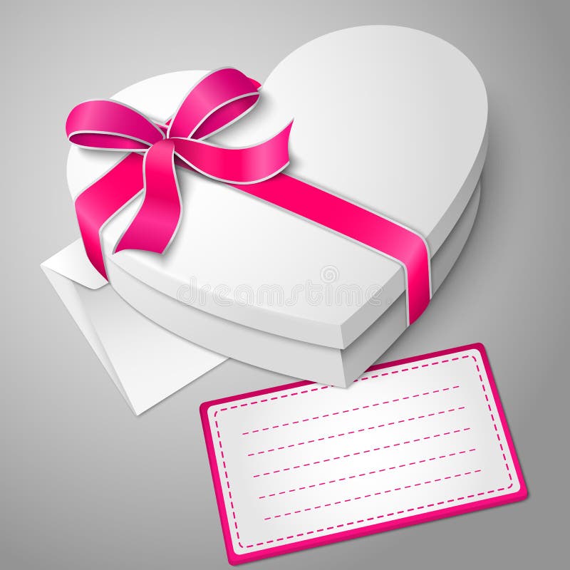 Vector Realistic Blank White Heart Shape Box with Stock Vector ...