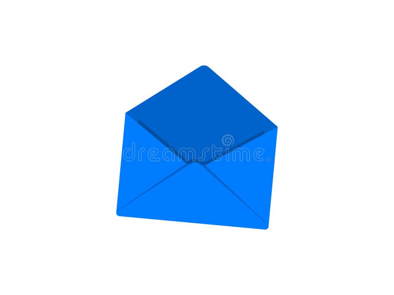Vector Realistic Blue Envelope Opened Stock Vector - Illustration of ...