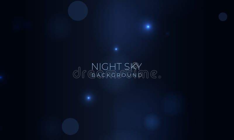 Vector Realistic Blue Night Sky with Bokeh Light Effect. Abstract ...