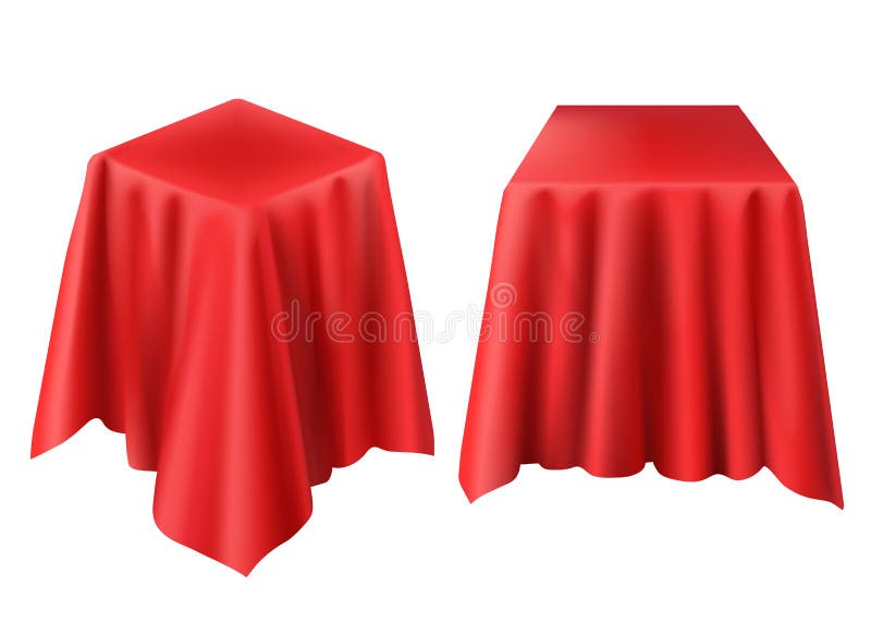 Vector Realistic Box Covered with Red Cloth Stock Vector - Illustration ...