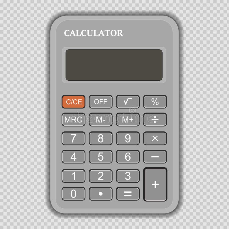 Vector Realistic Calculator Gray Isolated on Transparent Background ...