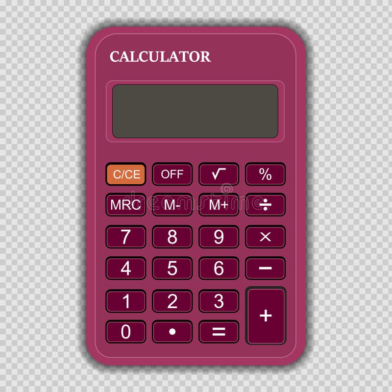 Vector Realistic Calculator Pink Isolated on Transparent Background ...