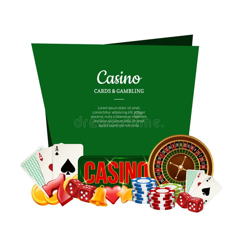 Vector Realistic Casino Gamble with Place for Text Illustration Stock ...