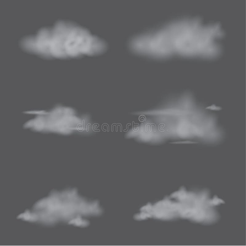 Vector of Realistic Cloud Storm Set. Stock Vector - Illustration of ...