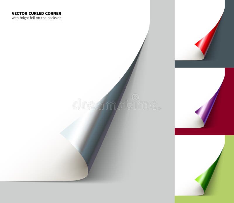Vector Realistic Curled Corner Stock Vector - Illustration of design ...