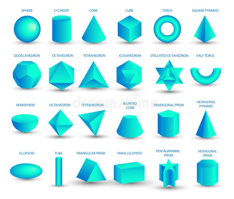 Math Solid Shapes Stock Illustrations – 228 Math Solid Shapes Stock ...