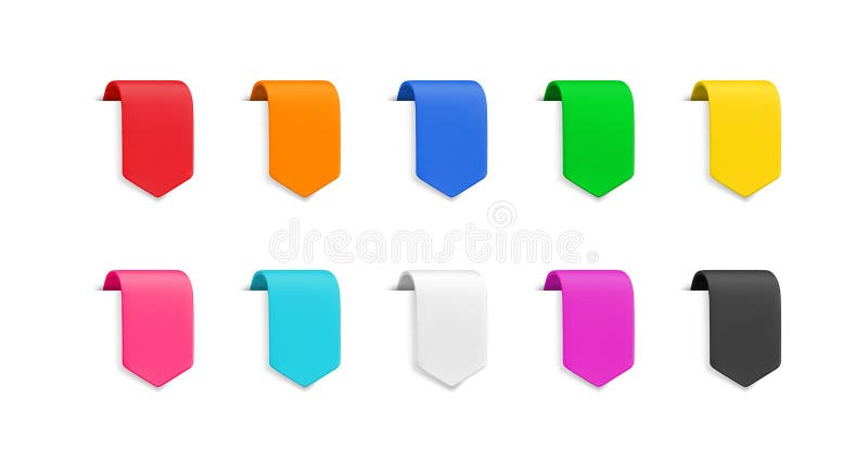 Vector Realistic 3d Colorful Vertical Ribbons on White Background ...