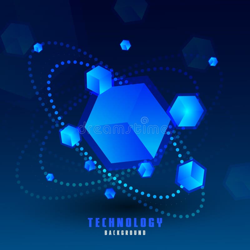 Vector Realistic 3d Cubes with Blue Glowing on Dark Blue Background ...