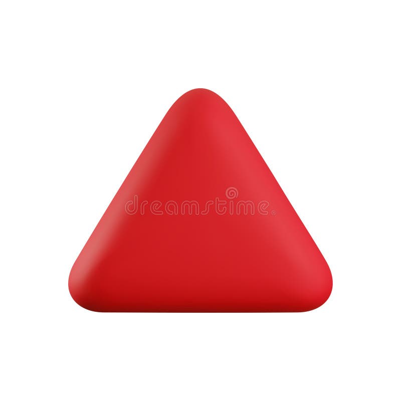 Vector Realistic 3d Empty Red Triangle Shape. Cartoon 3d Render of ...