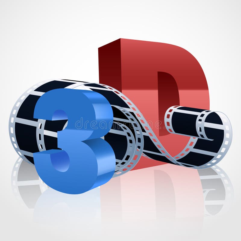 Vector Realistic 3d Film Reel with 3D Symbols Stock Vector ...