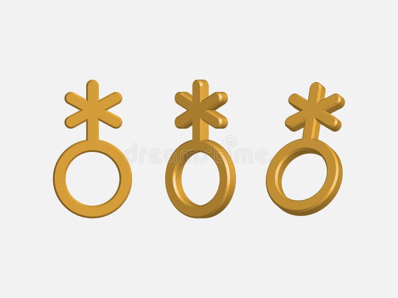 Vector Realistic 3d Non Binary Gender Sign Stock Vector - Illustration ...
