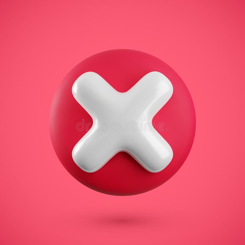 Vector Realistic 3d Red Cross X Banner. Trendy Plastic Wrong Red Check ...