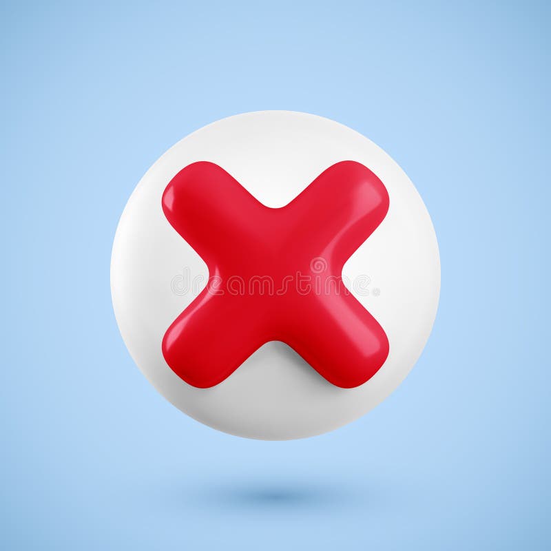 Vector Realistic 3d Red Cross X Banner. Trendy Plastic Wrong Red Check ...