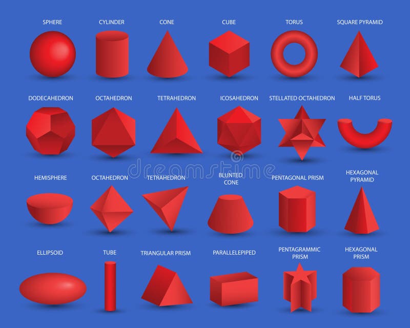 Math Solid Shapes Stock Illustrations – 282 Math Solid Shapes Stock ...