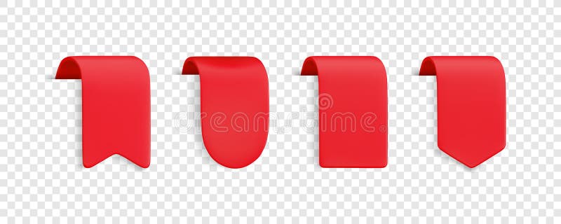 Vector Realistic 3d Red Ribbons Set. Vintage Design Element, Decorative ...
