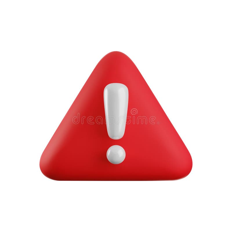 Vector Realistic 3d Red Triangle Shape with White Exclamation Mark ...